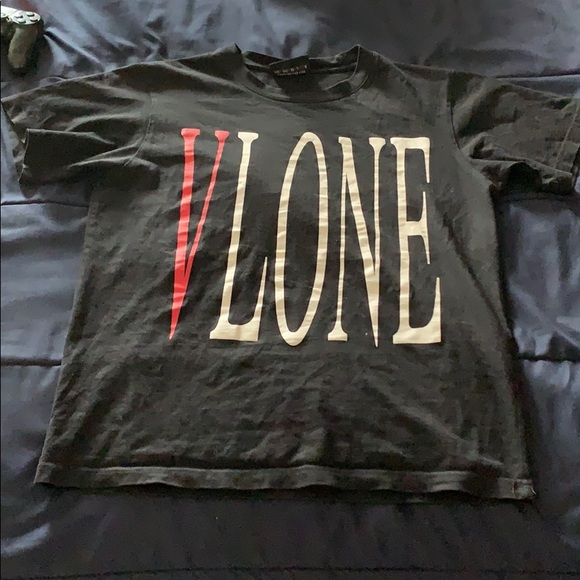 VLONE | Shirts | Vlone Black Shirt M With Red V | Poshmark
